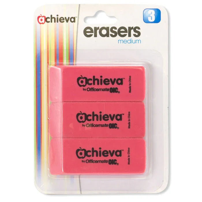 Achieva® Pink Wedge Pencil Eraser - 3-Pack – Victor® Technology