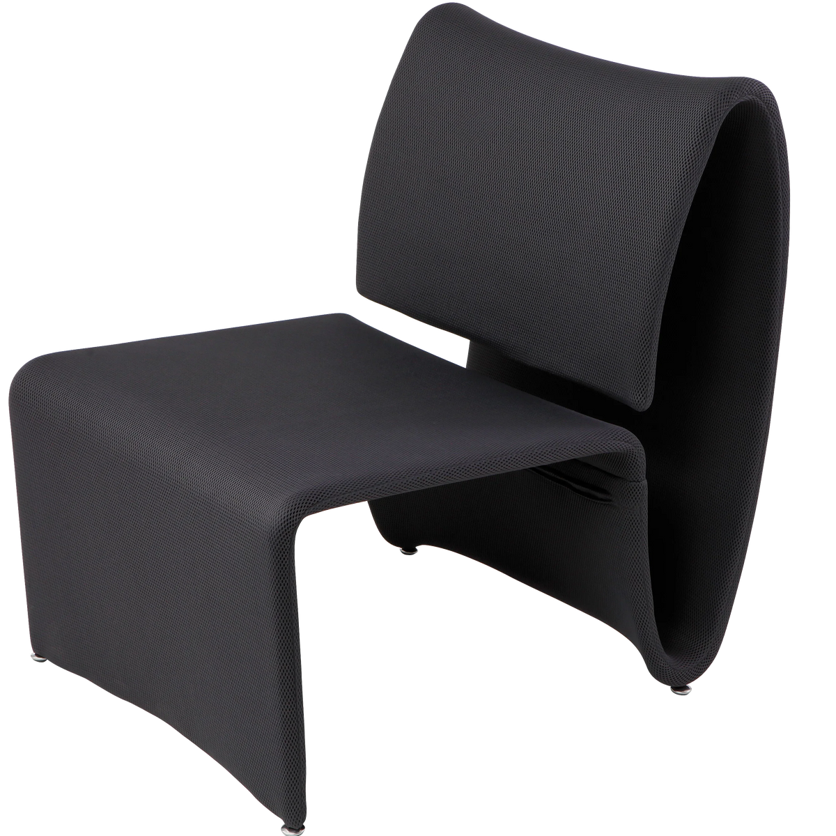 Alba Reception Lounge Chair – Modern Black Mesh Guest Chair with Steel ...