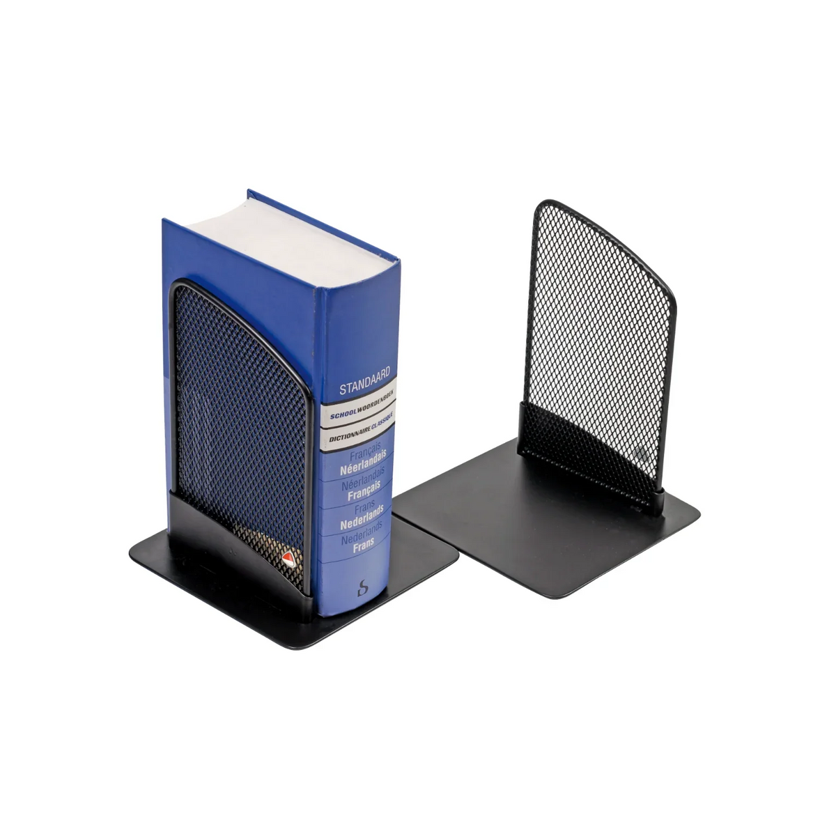 Alba Black Metal Mesh Bookends – Weighted Desk Book Support Set ...