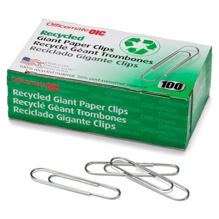 Officemate® Giant Recycled Paper Clips – Victor® Technology