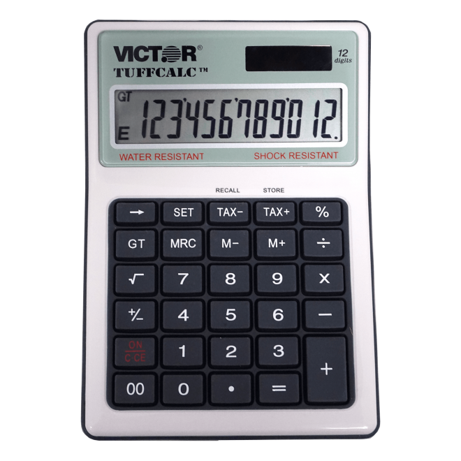 VICTOR® TuffCalc™ 12-Digit Water and Shock Resistant Calculator ...