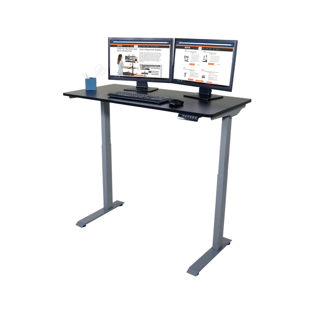 VICTOR® High Rise™ Electric Adjustable Height Full Standing Desk (DC84 ...