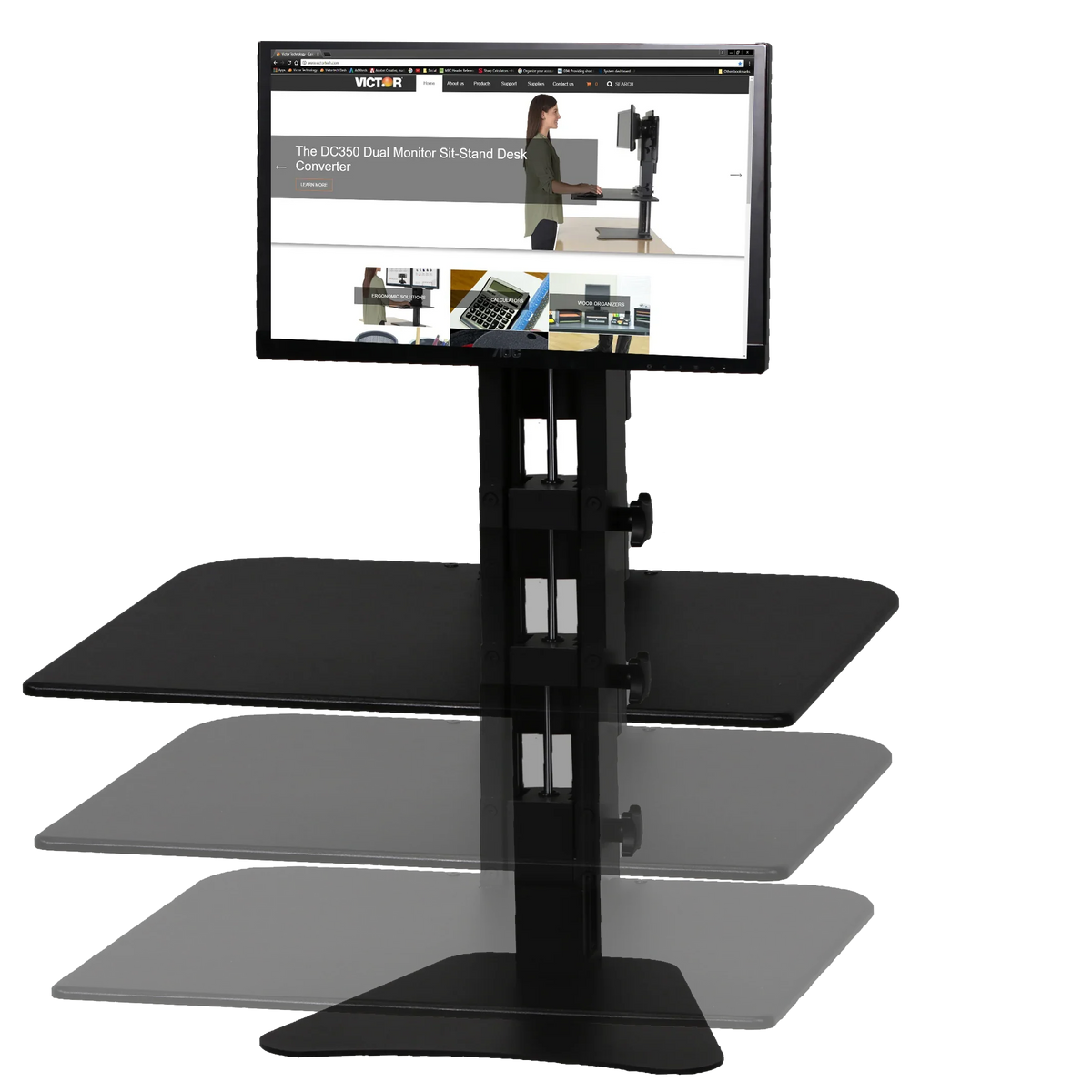 VICTOR® High Rise™ Single Monitor Standing Desk – Victor® Technology